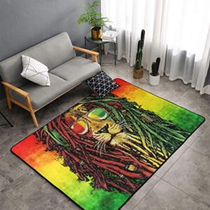 niyoung memory foam area rugs for living room children bedroom dorm room, non skid backing doormat floor mat ultra-soft throw rugs runner, ergonomical, cool reggae rasta flag lion