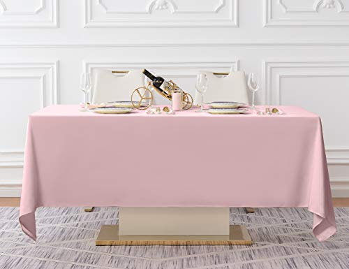 Surmente Tablecloth 60 x 102-Inch Rectangular Polyester Table Cloth for Weddings, Banquets, or Restaurants (Pink) … ……