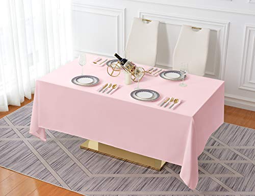 Surmente Tablecloth 60 x 102-Inch Rectangular Polyester Table Cloth for Weddings, Banquets, or Restaurants (Pink) … ……