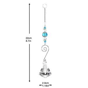 BKpearl 7 Pcs Crystals Sun Catcher, Hanging Suncatchers Beads Chain Sphere Chandelier Lamps Light Pendant for Indoor Christmas Day, Wedding, Plants, Cars, Window Decoration (White)