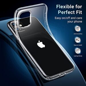 TORRAS 𝟐𝟎𝟐𝟐 𝗨𝗽𝗴𝗿𝗮𝗱𝗲𝗱 Crystal Clear Compatible for iPhone 11 Case 6.1 inch, Ultra Thin Slim Fit Shockproof Flexible TPU Rubber Phone Case for iPhone 11, Crystal Clear