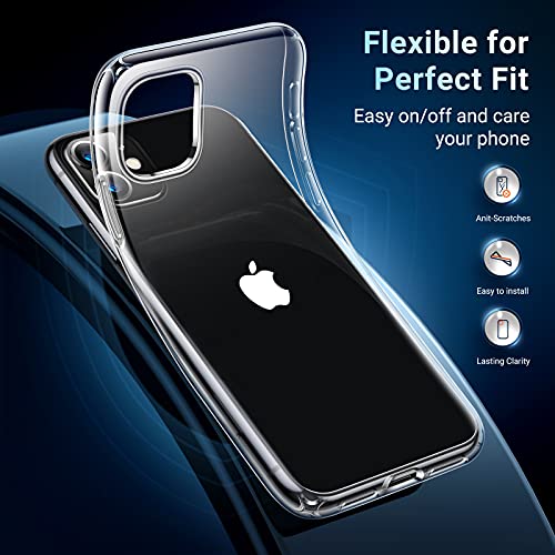 TORRAS 𝟐𝟎𝟐𝟐 𝗨𝗽𝗴𝗿𝗮𝗱𝗲𝗱 Crystal Clear Compatible for iPhone 11 Case 6.1 inch, Ultra Thin Slim Fit Shockproof Flexible TPU Rubber Phone Case for iPhone 11, Crystal Clear