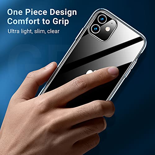 TORRAS 𝟐𝟎𝟐𝟐 𝗨𝗽𝗴𝗿𝗮𝗱𝗲𝗱 Crystal Clear Compatible for iPhone 11 Case 6.1 inch, Ultra Thin Slim Fit Shockproof Flexible TPU Rubber Phone Case for iPhone 11, Crystal Clear