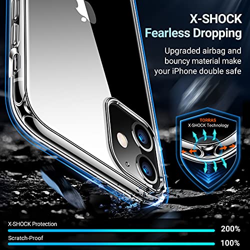 TORRAS 𝟐𝟎𝟐𝟐 𝗨𝗽𝗴𝗿𝗮𝗱𝗲𝗱 Crystal Clear Compatible for iPhone 11 Case 6.1 inch, Ultra Thin Slim Fit Shockproof Flexible TPU Rubber Phone Case for iPhone 11, Crystal Clear