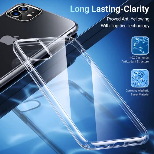 TORRAS 𝟐𝟎𝟐𝟐 𝗨𝗽𝗴𝗿𝗮𝗱𝗲𝗱 Crystal Clear Compatible for iPhone 11 Case 6.1 inch, Ultra Thin Slim Fit Shockproof Flexible TPU Rubber Phone Case for iPhone 11, Crystal Clear