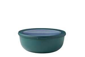 mepal, cirqula multi food storage and serving bowl with lid, food prep container, shallow, nordic pine, 2.3 quarts (2.25 liters, 76 ounces), 1 count