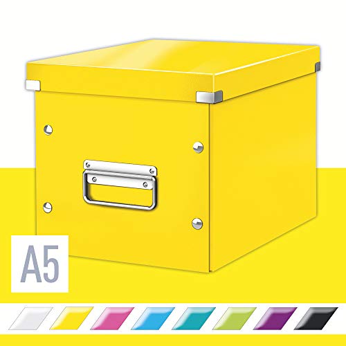 Leitz Medium Storage Cube, Yellow, Click and Store Range, 61090016