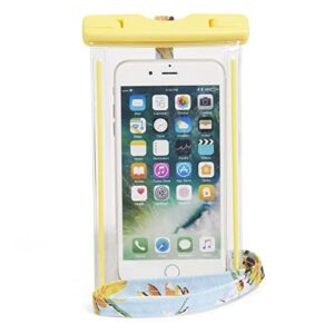 vera bradley women's waterproof phone case with lanyard, sunflower sky, one size