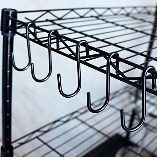 FAgdsyigao 4/8Pcs S-Shaped Hanging Hooks,Stainless Steel Hanging Hooks Kitchen Bathroom Hangers Holder Black 4pcs