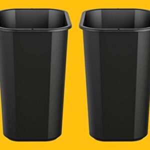 AmazonCommercial 3 Gallon Commercial Waste Basket, Black, 2-Pack