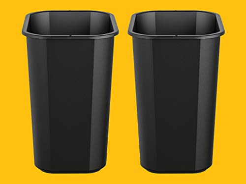 AmazonCommercial 3 Gallon Commercial Waste Basket, Black, 2-Pack