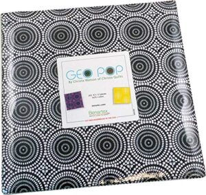 christa watson geo pop 10x10 pack 42 10-inch squares layer cake benartex