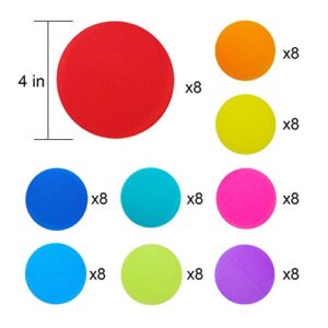 Carpet Floor Spots Markers, Circles Dots for Teachers and Kids, 4 Inch 72 Pack, Flexible Classroom Rug Mats for Preschool Kindergarten Organization