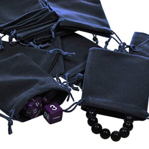 JIAKAI 30pcs Velvet Double Drawstring Cloth Bag.Jewelry Drawstring Pouches for Small Jewelry Bracelet/Headphones Bag/Beads/Spice/Gift Bags(Black)