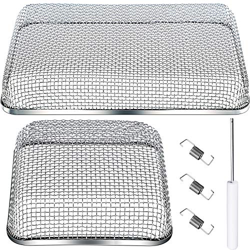 2 Pieces Flying Insect Screen RV Furnace Vent Cover (4.5 x 4.5 Inch)(8.5 x 6 Inch) Stainless Steel Mesh with Installation Tool