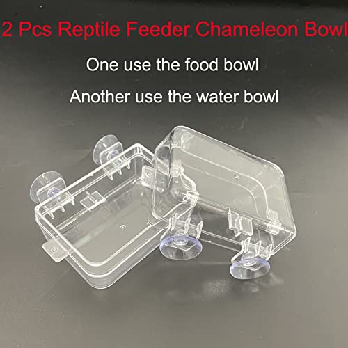 Tfwadmx 2 Pcs Chameleon Bowl, Reptile Feeding Food, Water Dish Gecko Worm Feeder Anti-Escape Chameleon Supplies Accessories for Lizard Bearded Dragon Snakes