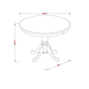 East West Furniture ANDR3-LWH-07 Dining Room Table Set, 3-Pieces