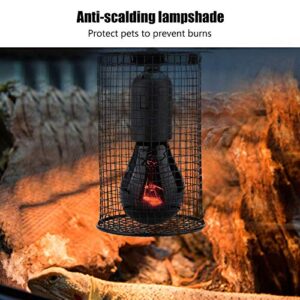 Sheens Reptile Anti Scald Lampshade, Day Night Ceramic Light Bulb Enclosure Cage Protector Round Reptile Heating Lamp Mesh Cover for Pet Reptile Amphibian