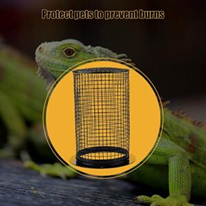 Sheens Reptile Anti Scald Lampshade, Day Night Ceramic Light Bulb Enclosure Cage Protector Round Reptile Heating Lamp Mesh Cover for Pet Reptile Amphibian