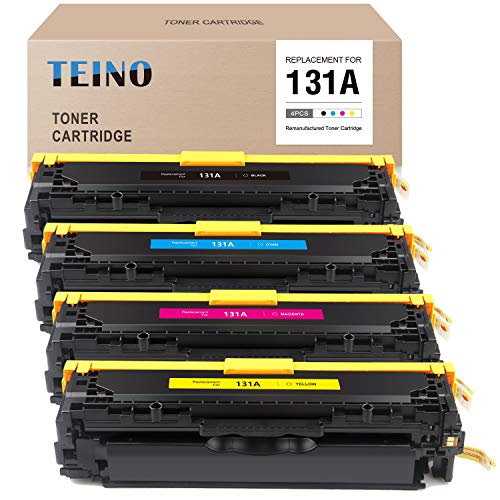 TEINO Remanufactured Toner Cartridge Replacement for HP 131A CF210A CF211A CF212A CF213A for Laserjet Pro 200 Color M251nw M251n MFP M276nw (Black, Cyan, Magenta, Yellow)