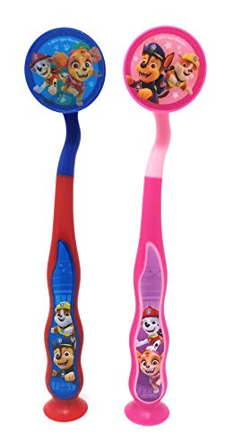 PAW Patrol Toothbrush for Kids 3+ yrs. Soft Suction Cup Pack of 2