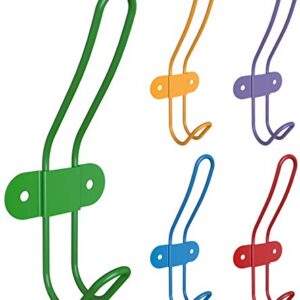 Tibres - Kids Wall Coat Hooks for Girls and Boys for Jackets Clothes Backpacks Robes and Towels - Children Colorful Wall Mounted Hanger Hooks Rack for Use in Nursery Bedroom and Bathroom - Set of 5