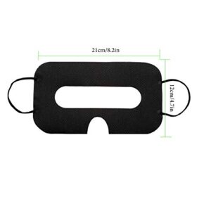 BBTO 150 PCS Disposable VR Mask Headset Sanitary Face Mask Cover Universal Eye Cover Mask Non-Woven Sanitary Cloth Compatible with Headset H-T-C Vive Virtual Reality (Black)