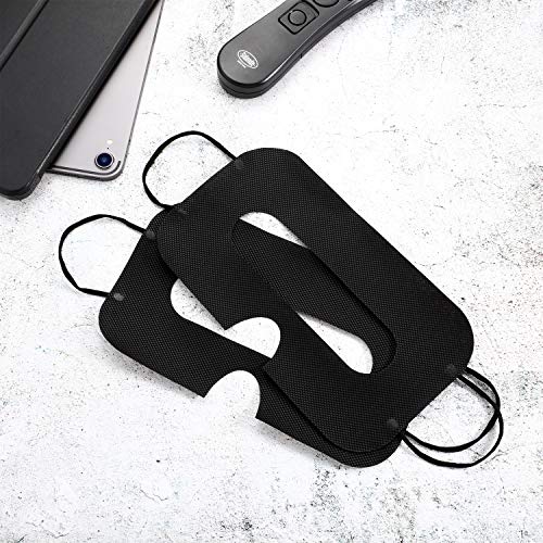 BBTO 150 PCS Disposable VR Mask Headset Sanitary Face Mask Cover Universal Eye Cover Mask Non-Woven Sanitary Cloth Compatible with Headset H-T-C Vive Virtual Reality (Black)