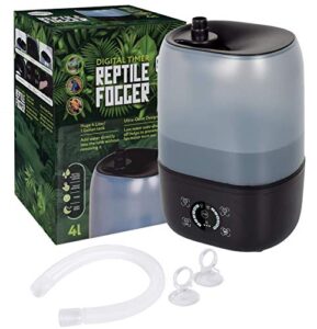 evergreen pet supplies reptile humidifier/fogger - 4l tank - new digital timer - add water from top! for reptiles/amphibians/herps - compatible with all terrariums and enclosures