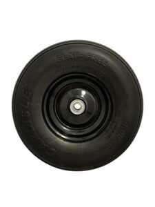 marathon 00296 easy fit 4.00-6 flat-free wheel assembly for residential wheelbarrow, black