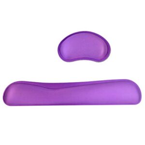 Poualss Memory Foam Set Keyboard and Mouse Wrist Pad Rest,Cushion Support for Office,Gaming,Computer,Laptop and Mac,Pain Relief& Easy Typing (Purple)