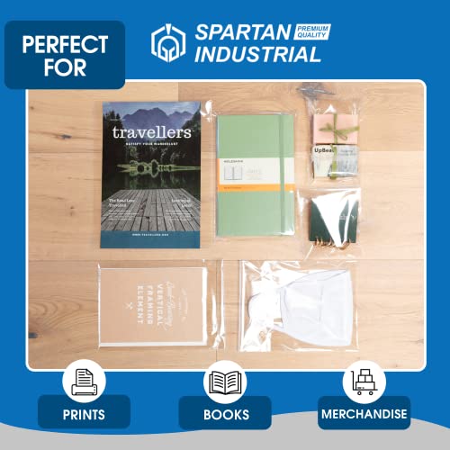 Spartan Industrial - 8" X 10" (1000 Count) Crystal Clear Resealable Polypropylene Poly Bags for Packaging, Clothing & T Shirts - Self Seal & Reinforced