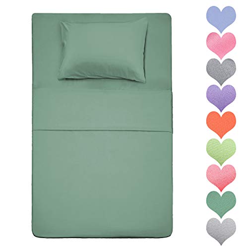 Best Season 400 Thread Count Cotton Twin Size Sheet Set (Sage Color) 3 Piece - 100% Long Staple Cotton Sheets Set, Soft Cotton Bed Sheets Sets with Deep Pocket fit Up to 16 inch