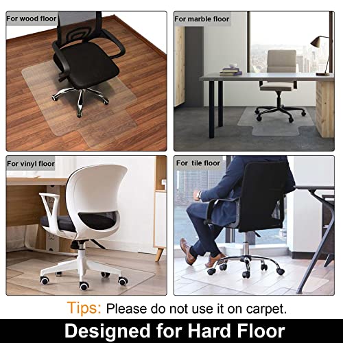 AiBOB Office Chair Mat for Hardwood Floors, 45 X 53 in, Heavy Duty Floor Mats for Computer Desk, Easy Glide for Chairs, Flat Without Curling