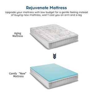 Nelaukoko 2 Inch King Size Memory Foam Mattress Topper King Mattress Foam Pad, Ventilated Gel Bed Topper King