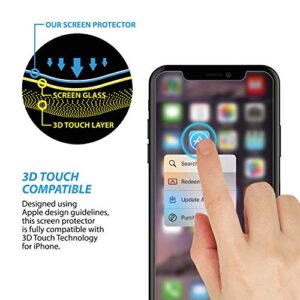 [4 Pack] Screen Protector for iPhone X, XS, 11 Pro, Beam Electronics Tempered Glass - 99% Touch Accurate with Easy Installation Tray and Accessories