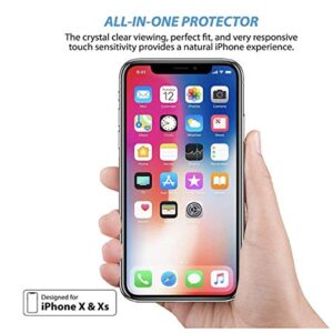 [4 Pack] Screen Protector for iPhone X, XS, 11 Pro, Beam Electronics Tempered Glass - 99% Touch Accurate with Easy Installation Tray and Accessories