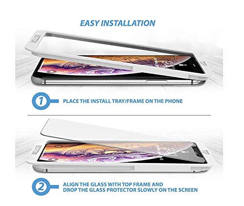 [4 Pack] Screen Protector for iPhone X, XS, 11 Pro, Beam Electronics Tempered Glass - 99% Touch Accurate with Easy Installation Tray and Accessories