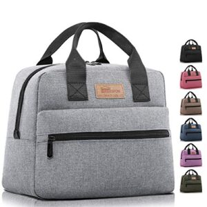 homespon insulated lunch bag for women men lunch box cooler lunch tote for work picnic (grey)