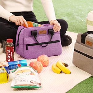 HOMESPON Insulated Lunch Bag for Women Men Lunch Box Cooler Lunch Tote for Work Picnic (Grey)