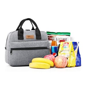 HOMESPON Insulated Lunch Bag for Women Men Lunch Box Cooler Lunch Tote for Work Picnic (Grey)