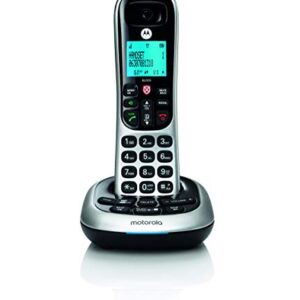 Motorola CD4011 DECT 6.0 Cordless Phone with Answering Machine and Call Block, Silver/Black, 1 Handset