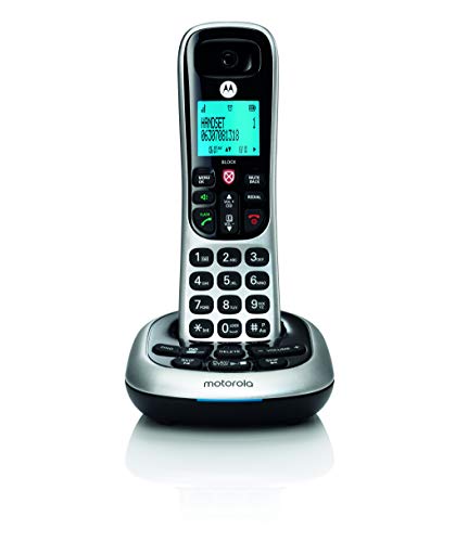 Motorola CD4011 DECT 6.0 Cordless Phone with Answering Machine and Call Block, Silver/Black, 1 Handset