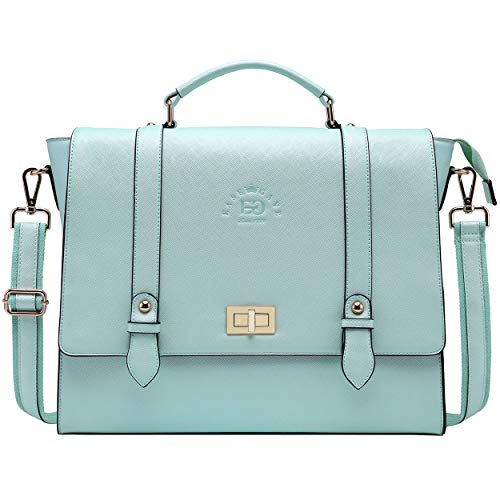 Laptop Briefcase for Women,15.6 Inch Work Tote Bag Trendy Computer Bag Business College Satchel Purse with Professional Protection Padded Compartment for Work School Travel,Mint