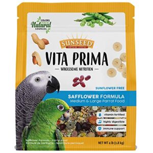 sunseed vita prima wholesome nutrition safflower formula large parrot food, 4 lbs