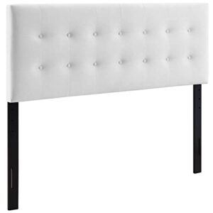 modway emily full biscuit tufted performance velvet headboard, white