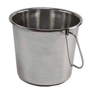 grip stainless steel bucket (4.5 gallon)- great for pets, cleaning, food prep - hang on fences, cages, kennels - home, garage, workshop