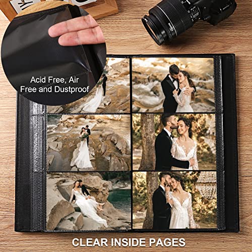 Vienrose Photo Album 4x6 300 Photos Leather Cover Extra Large Capacity Picture Book with Pockets for Wedding Family Anniversary Baby