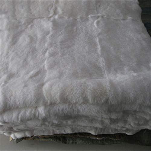 Real White Genuine Rabbit Fur Plate Rug Throw Blanket Rugs and Carpets for Living Room White 22X43in