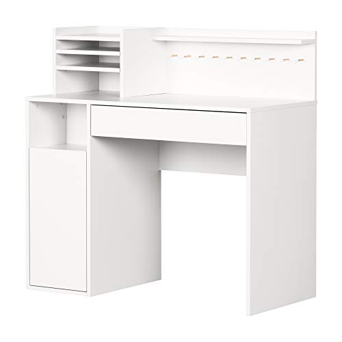 South Shore Crea Craft Table wth Hutch-Pure White